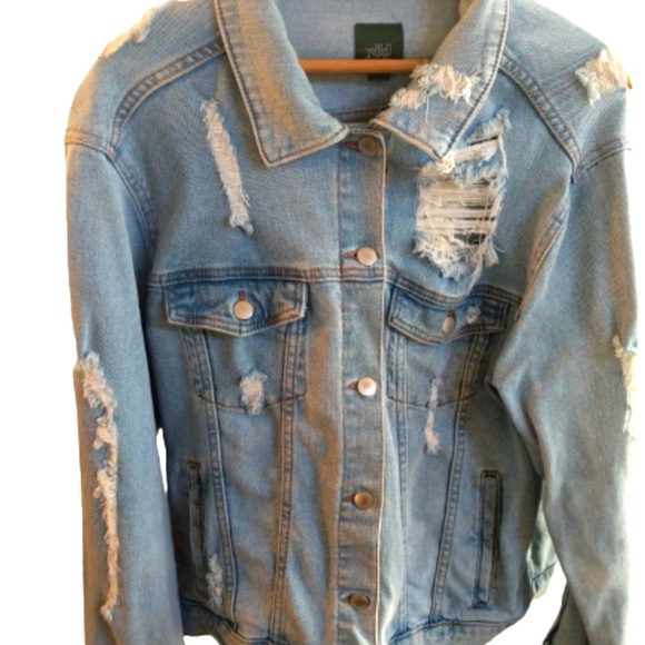 wild fable | Jackets & Coats | Ripped Destroyed Acid Wash Slashed Denim ...